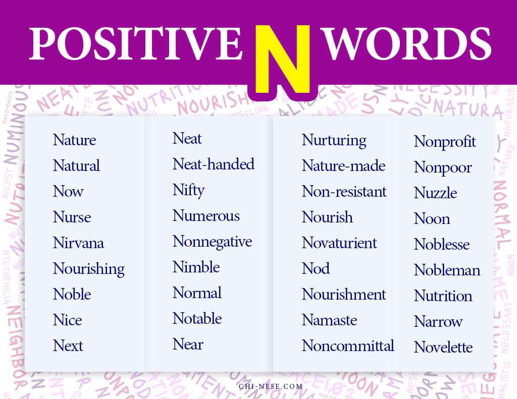 170 Beautiful Positive Words That Start With N To Describe Someone 