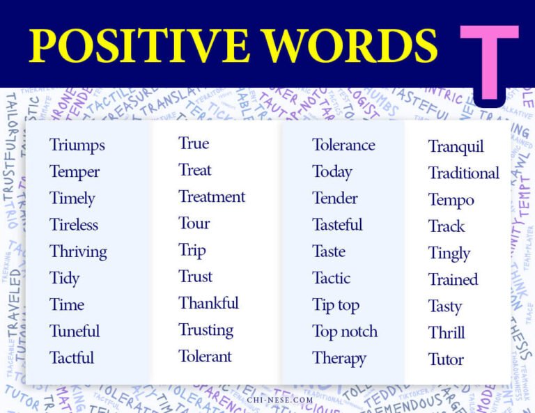 250 Positive Words That Start With T: From “Tall” to “Twilight”