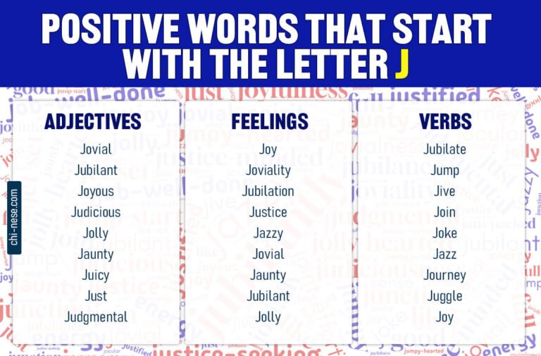 Positive Words That Start With J: Adjectives, Verbs, Nouns & Meanings