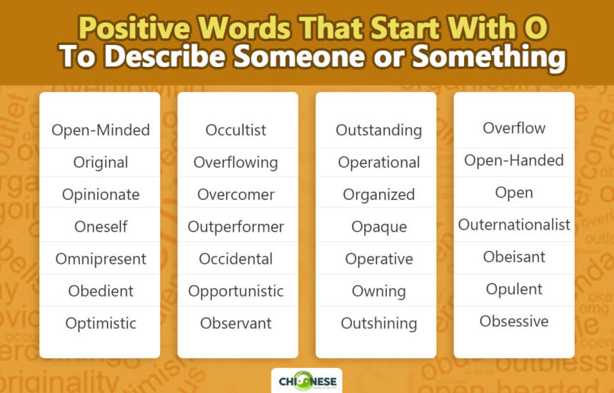 Positive Words That Start With O: 200+ Adjectives, Verbs & Compliments