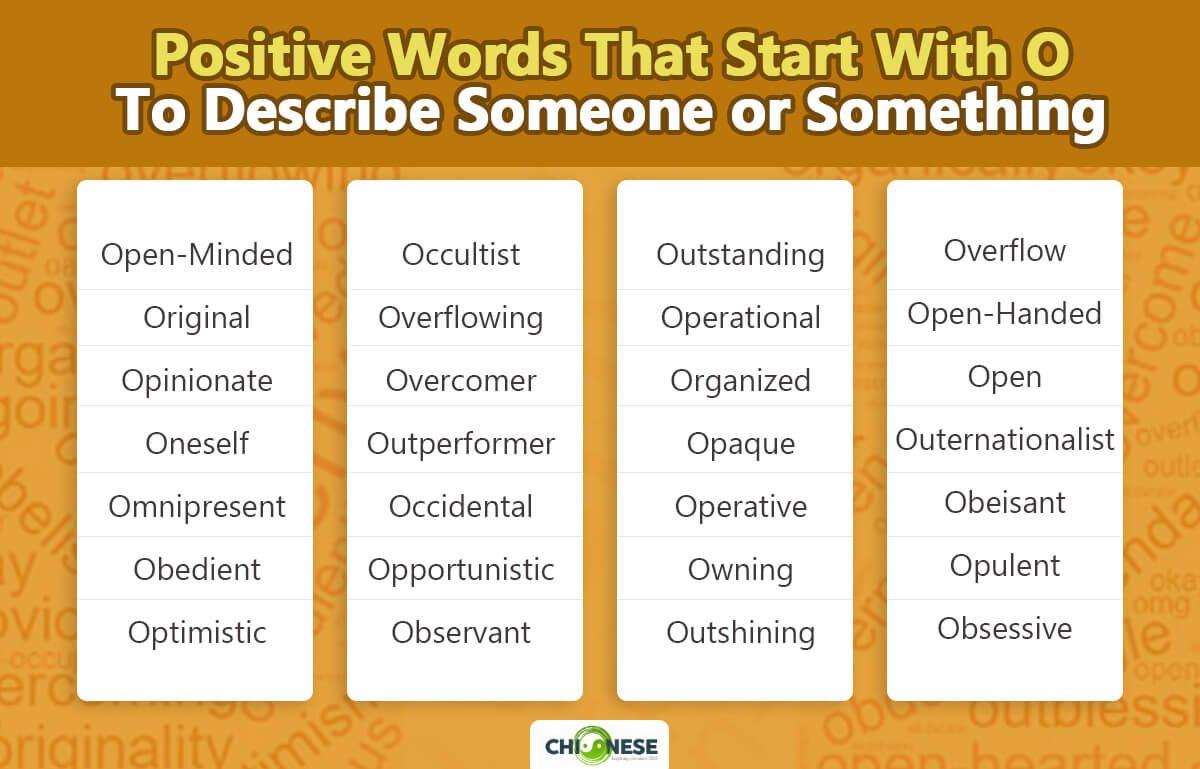 Positive Words That Start With O: 200+ Adjectives, Verbs & Compliments