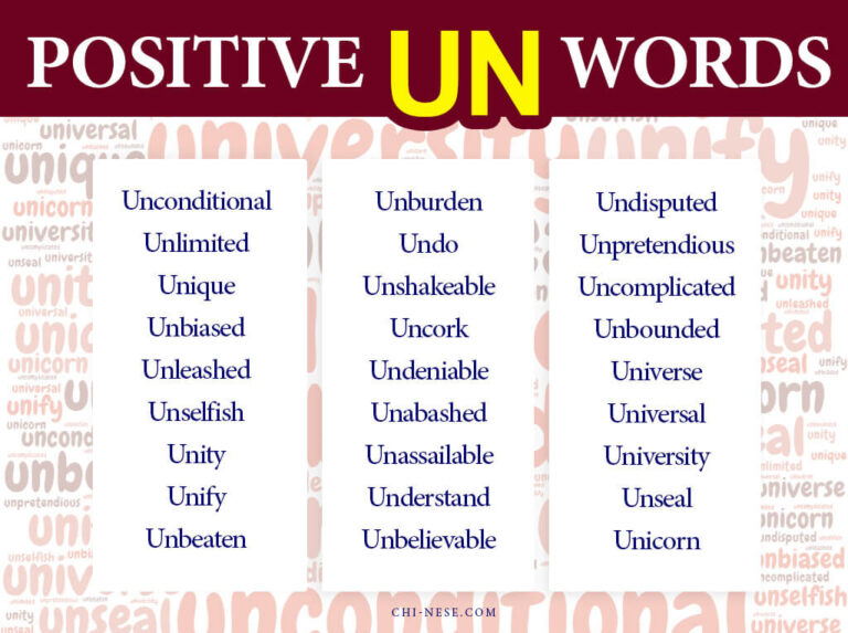 100+ Adjectives And Positive Words That Start With Un (With Meanings)