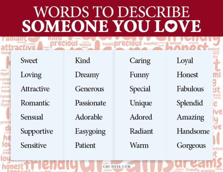 100+ Best Words To Describe Someone You Love (Adjectives & Nouns)