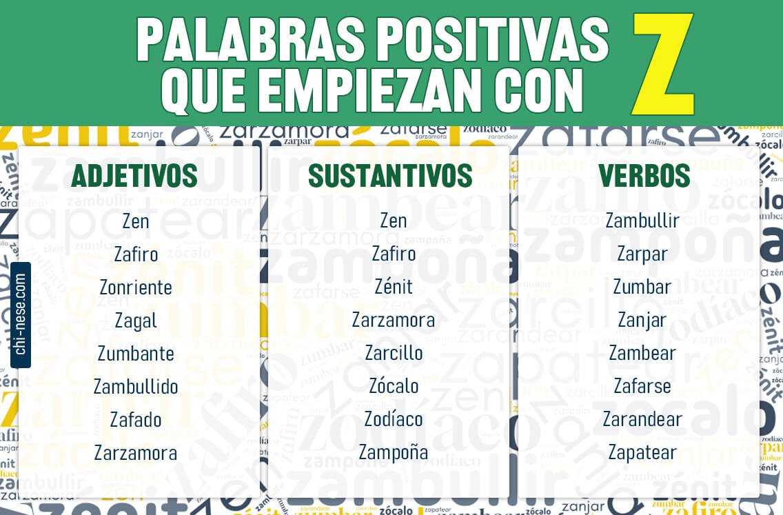 Palabras positivas que empiezan con Z (ejemplos y significados)