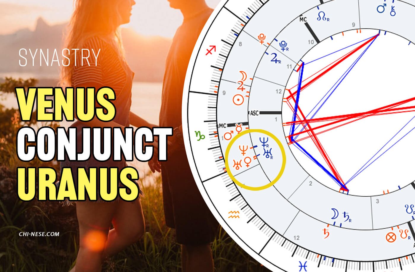 Venus Conjunct Uranus Synastry: The Lightning Strike Connection