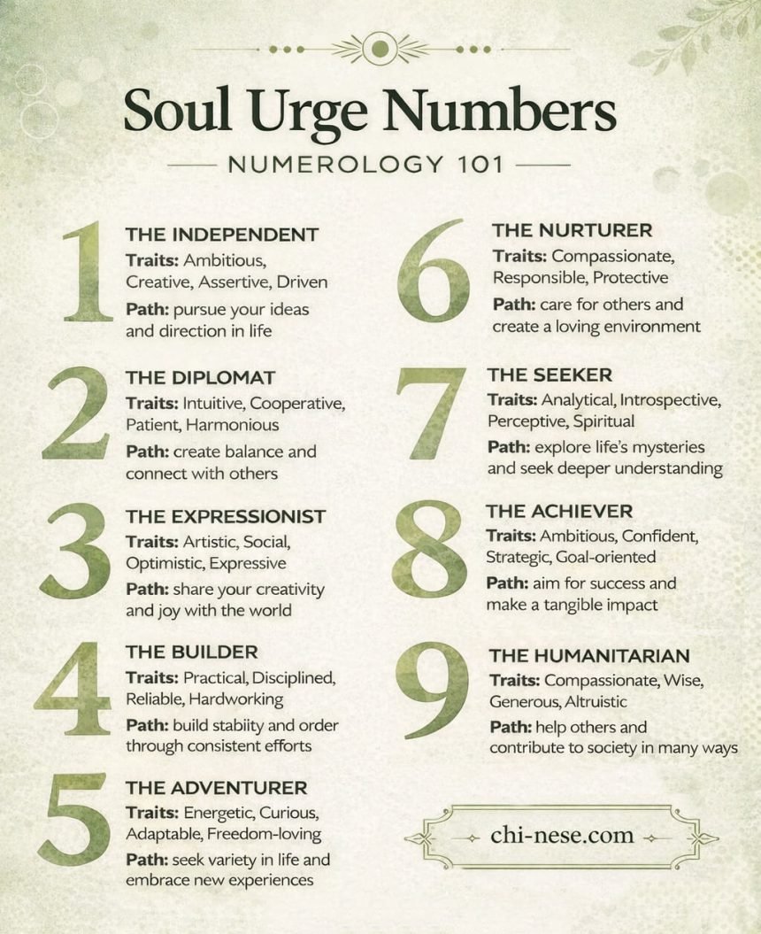 Soul Urge Number Calculator: Meanings of Numbers 1–9